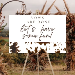 Western Wedding Sign Template Cowboy Wedding Decor Cowhide Print ...