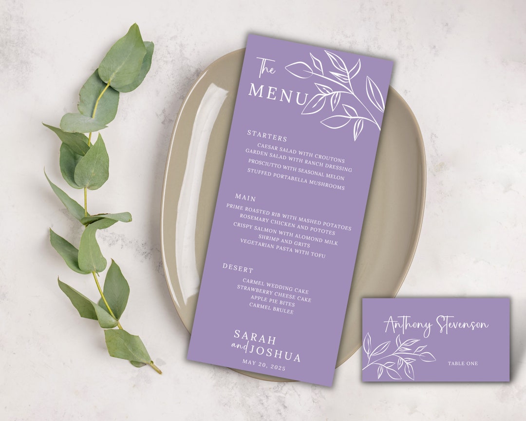 Wedding Reception Signs Template Lavender Wedding Signs Purple Wedding ...