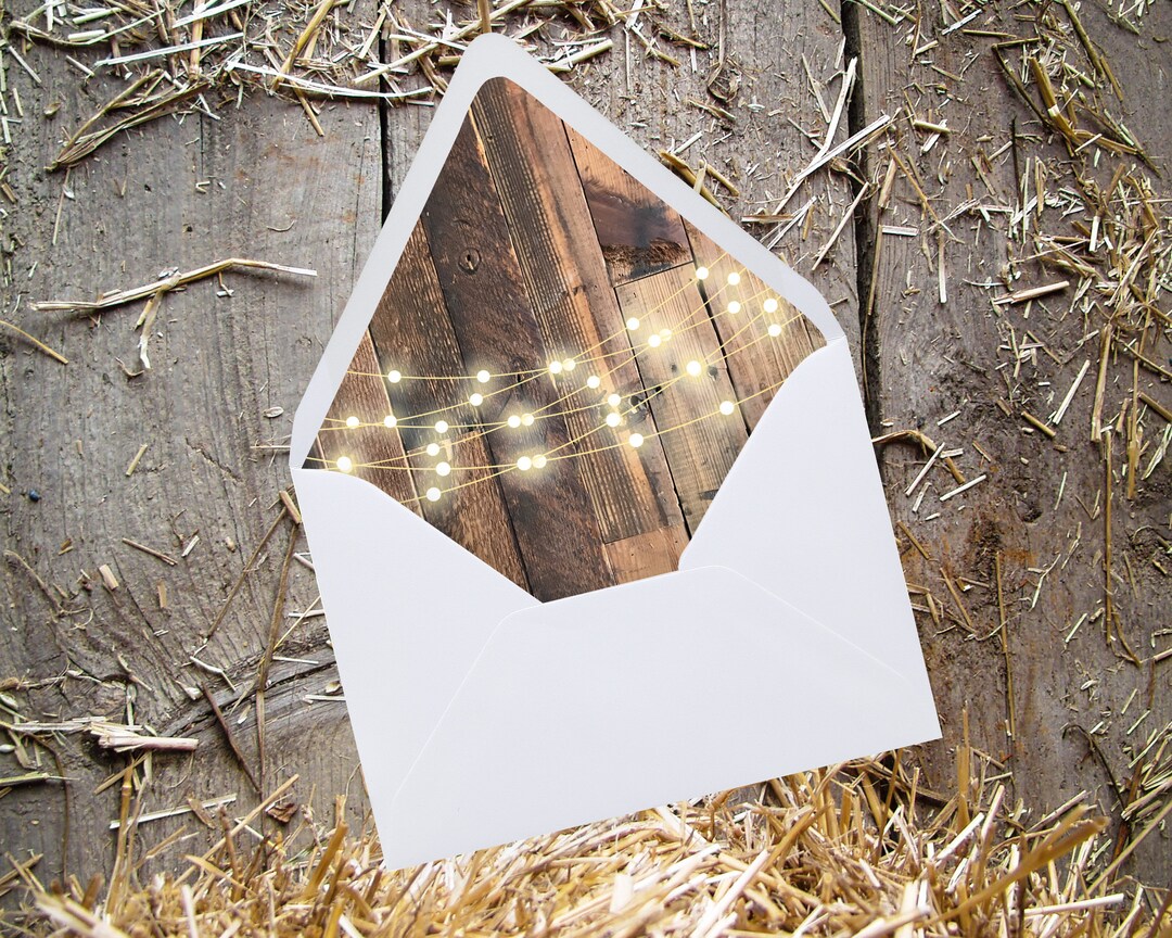 Western Wedding Envelope Liner Template Barnwood Wedding Stationary ...