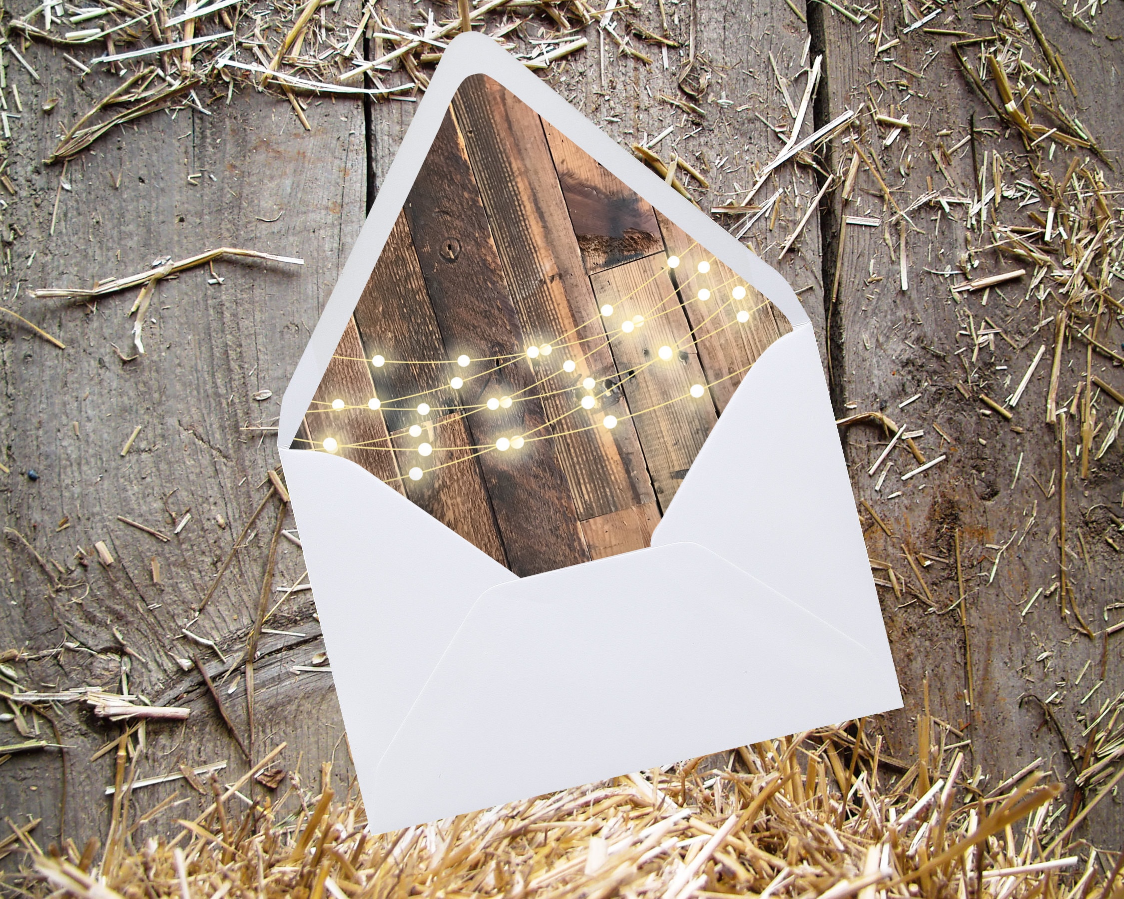 Western Wedding Envelope Liner Template Barnwood Wedding Stationary ...