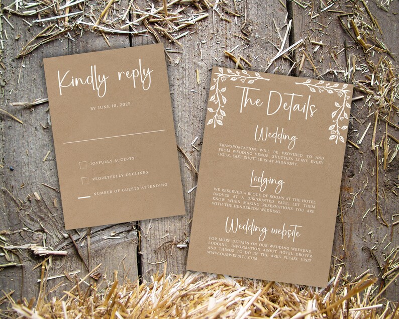 Country Wedding Invitation Bundle Wedding Set Country Western - Etsy