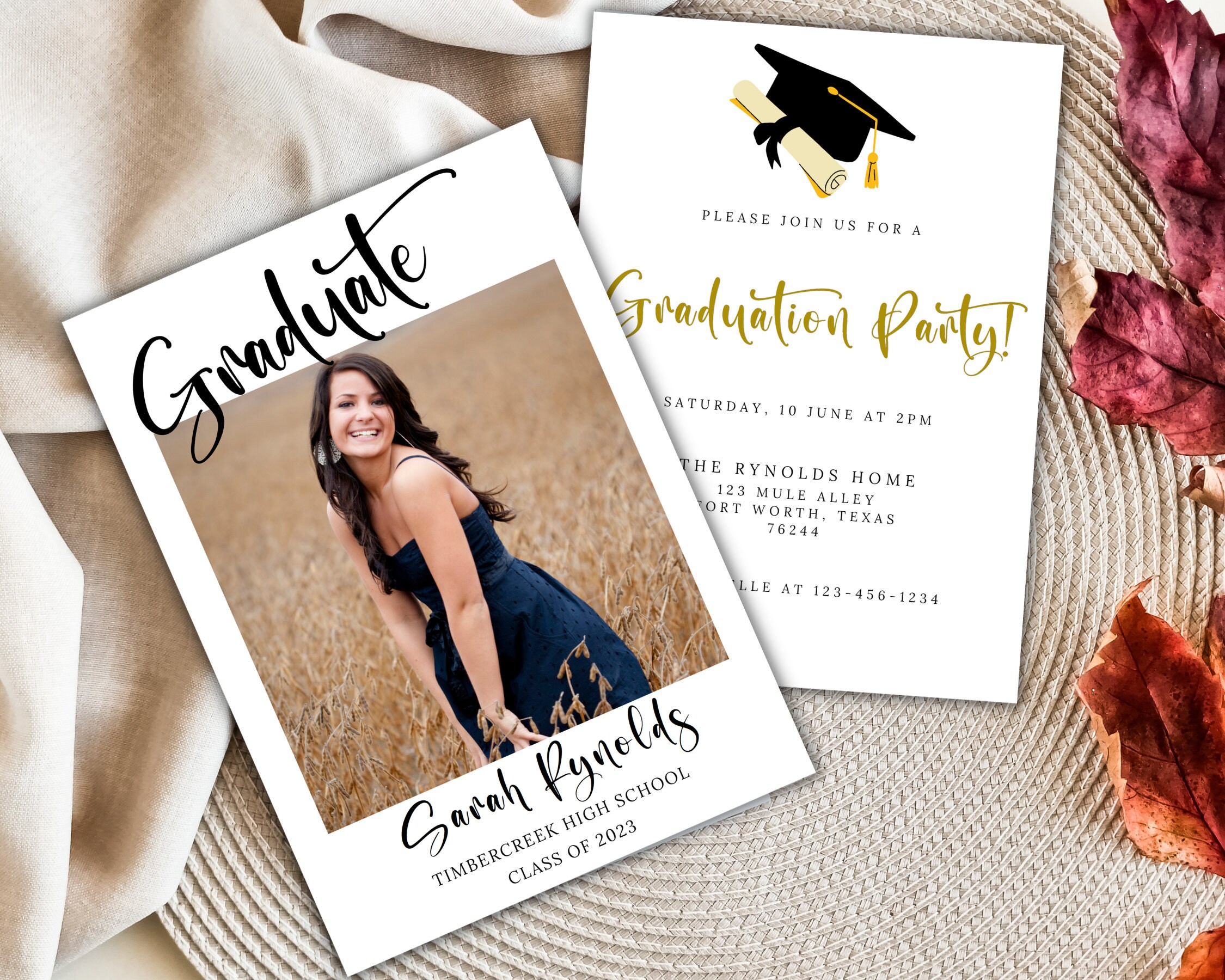 Graduation Invitation Template Photo Graduation Party Invitation High ...