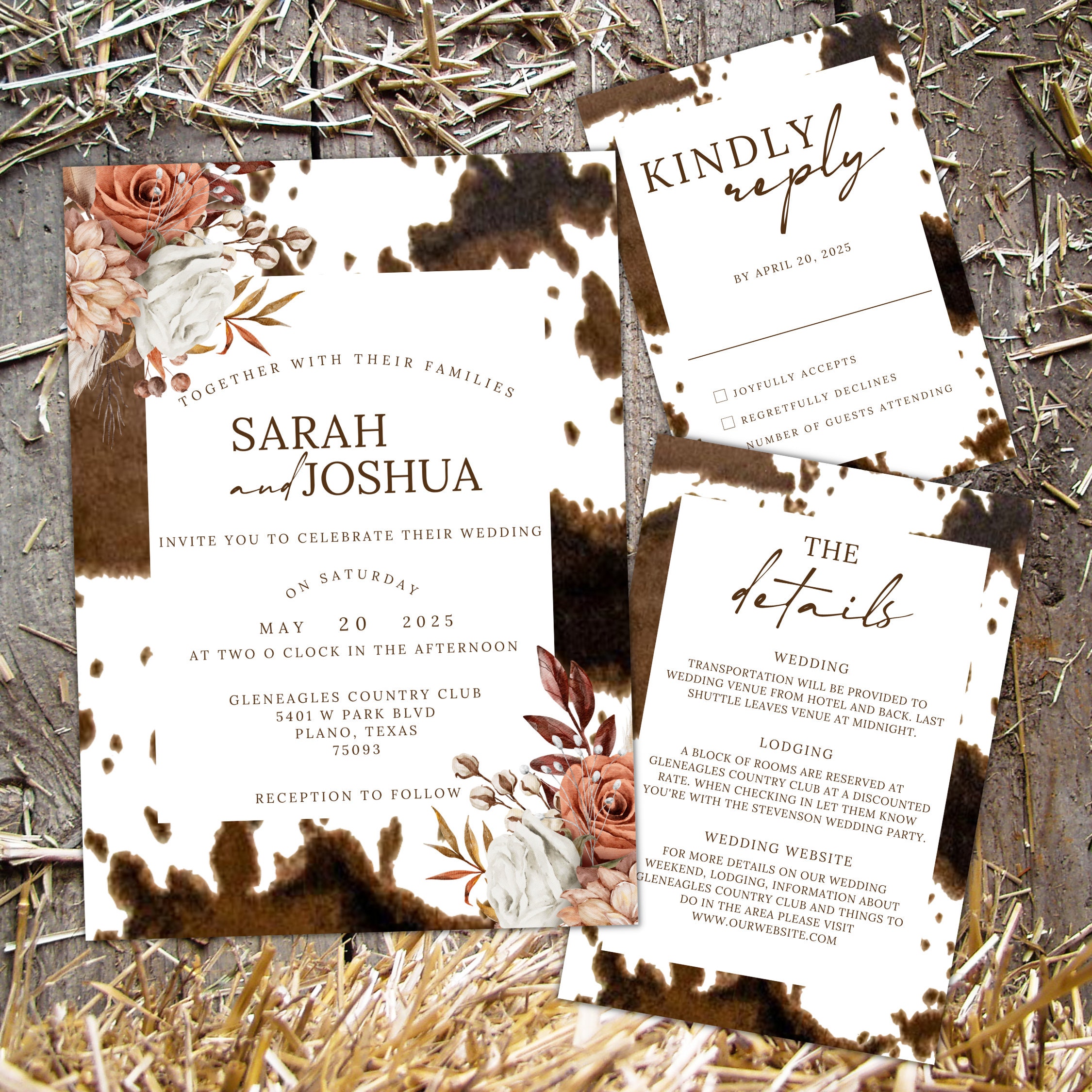 Western Wedding Stationary Photo Western Save the Date Template Western ...