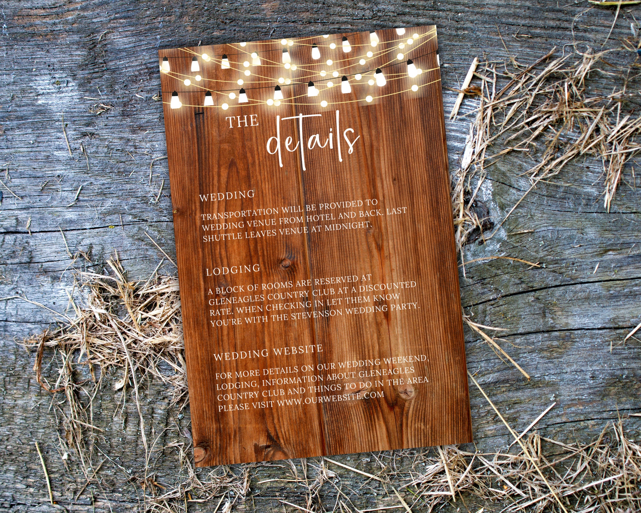 Country Western Wedding Invitation Set Template Includes Rsvp Wedding ...