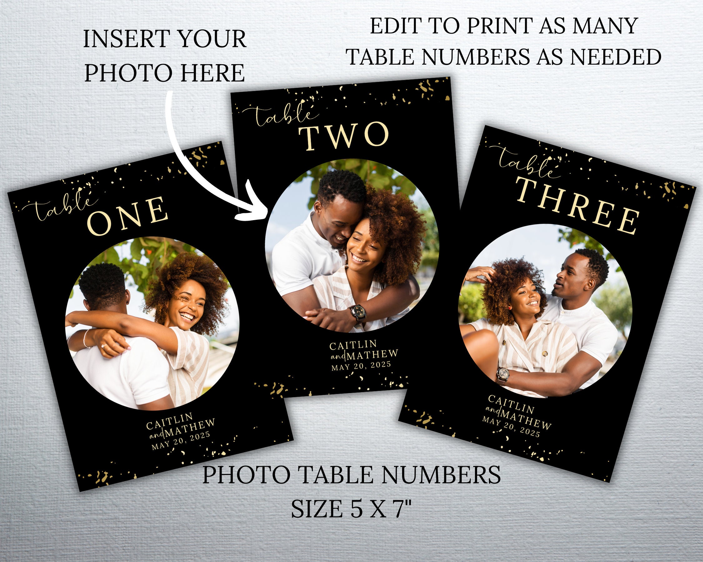 Black Wedding Reception Seat Assignment Sign Template Black and Gold ...