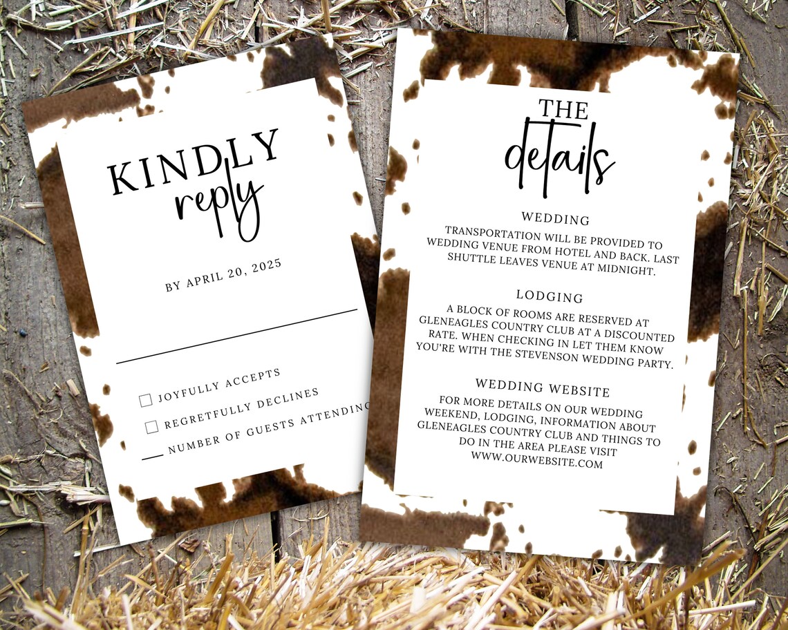 Western Wedding Invitation Set Template Photo Cowboy Wedding Invites ...