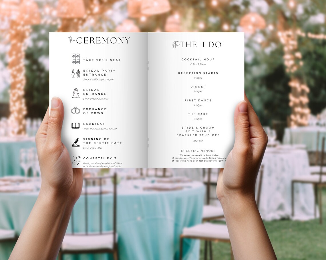 Western Wedding Church Program Template Western Wedding Stationary ...