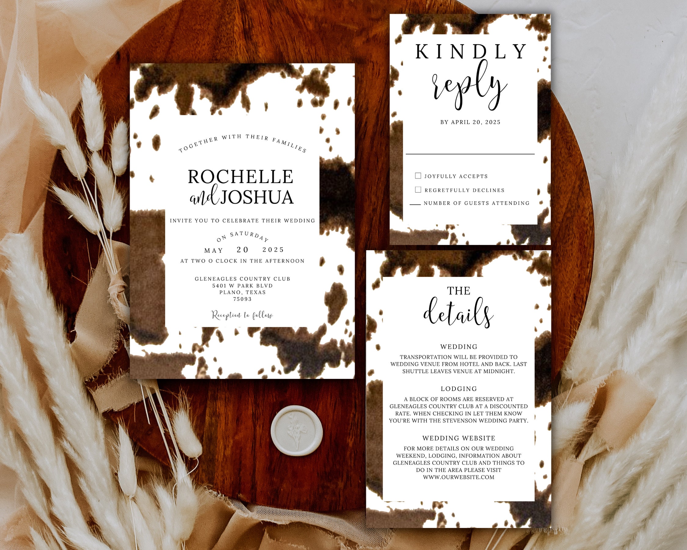 Western wedding invitation templates | Beachweddingtips.com