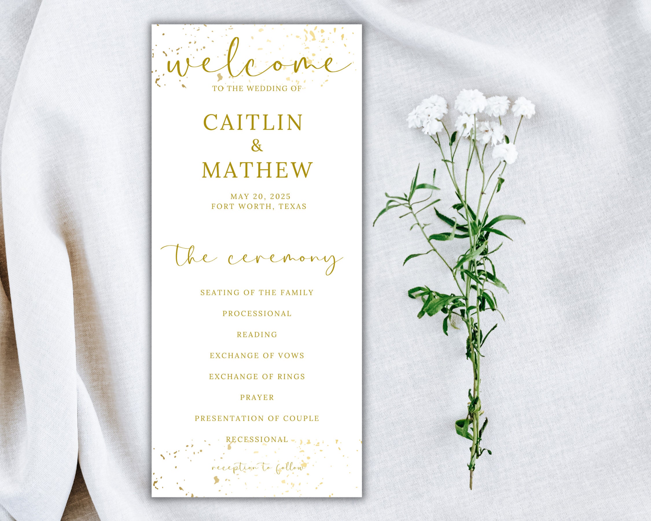 Minimalist Wedding Program Template Editable Wedding Ceremony - Etsy