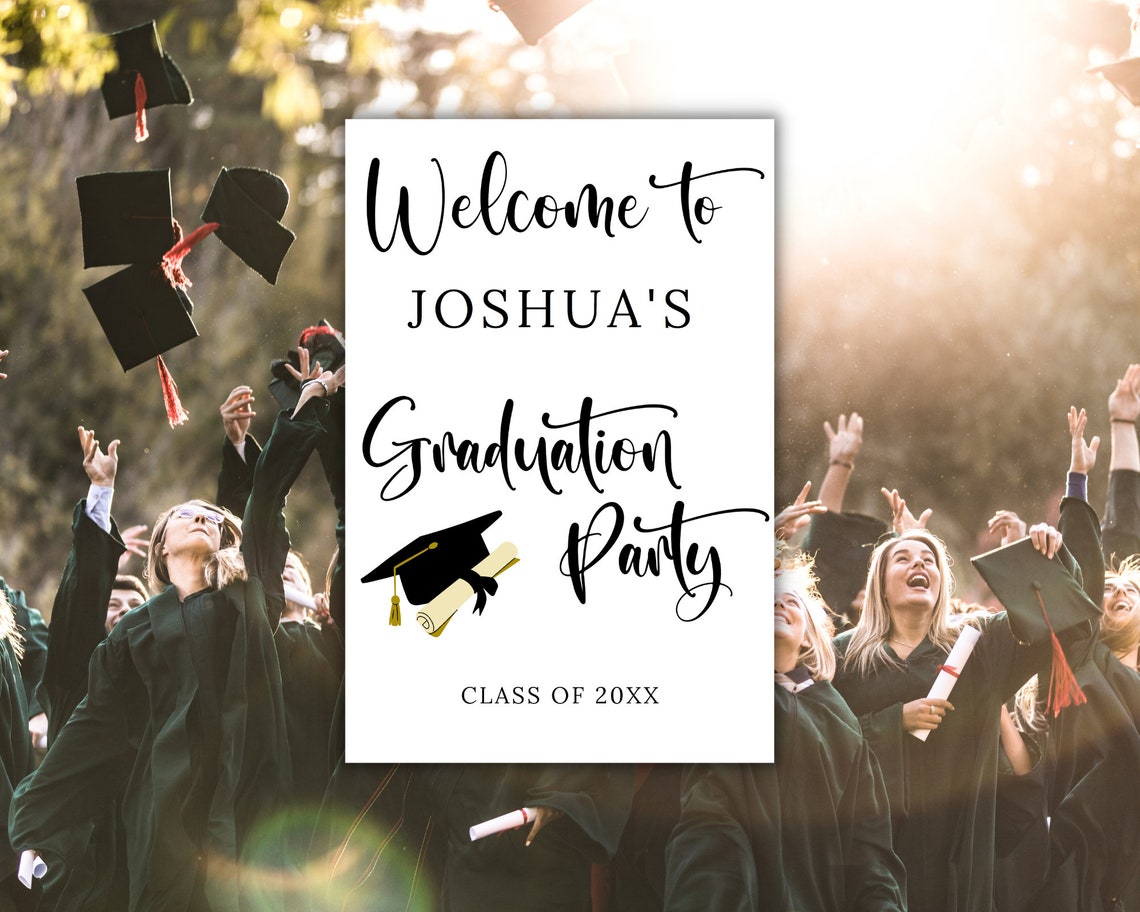 Graduation Party Sign Template Yard Signs High School Graduation ...