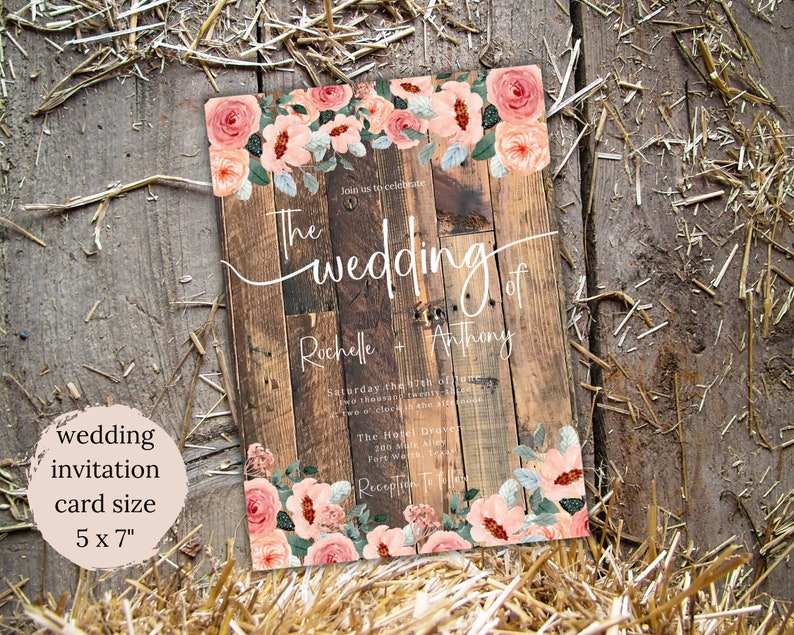 Country Western Wedding Invitation Template Kindly Reply Card Rustic ...