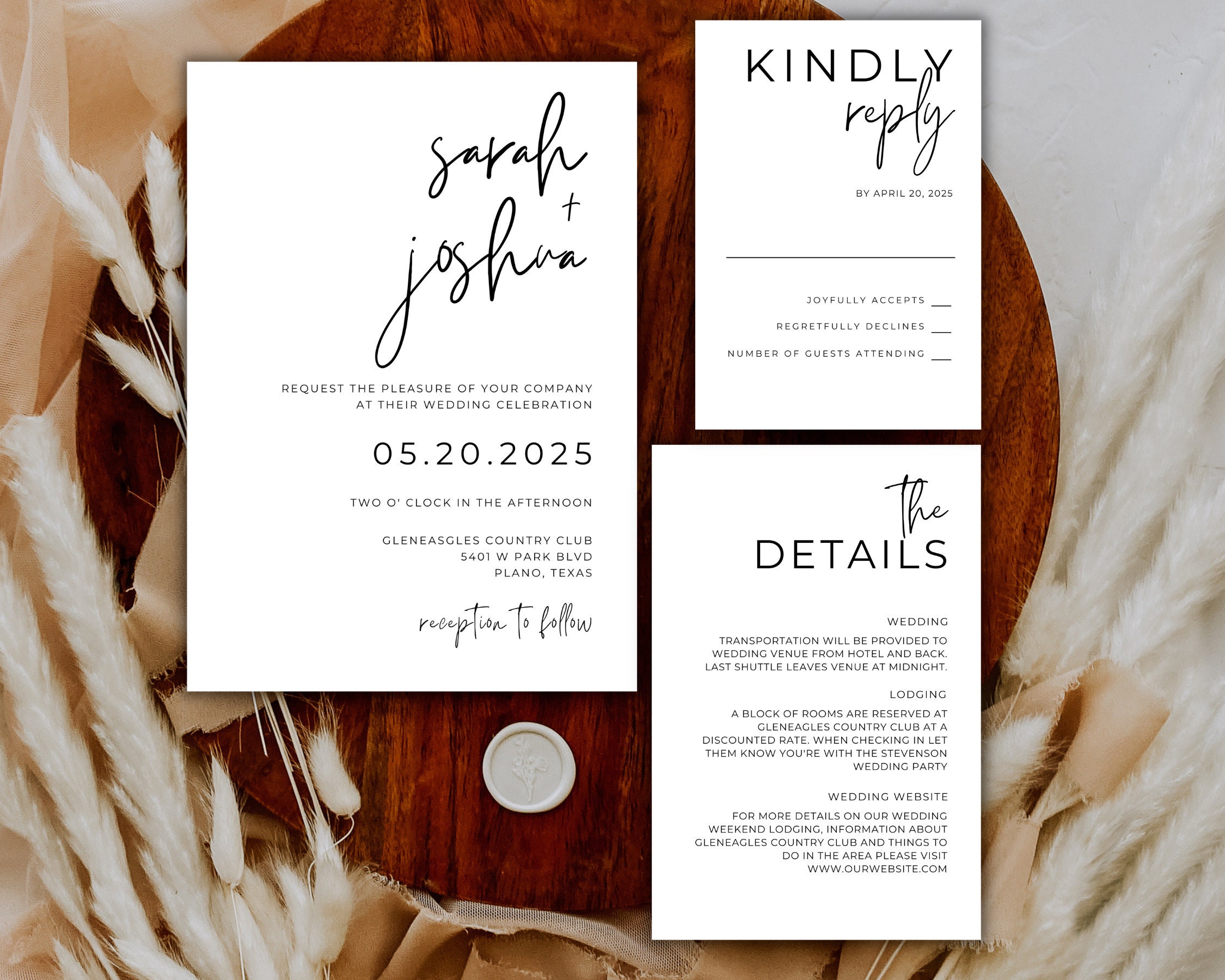 Minimal Wedding Invitation Template Printable Wedding - Etsy