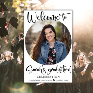 Graduation Party Welcome Sign Template Photo Graduation Poster Modern ...