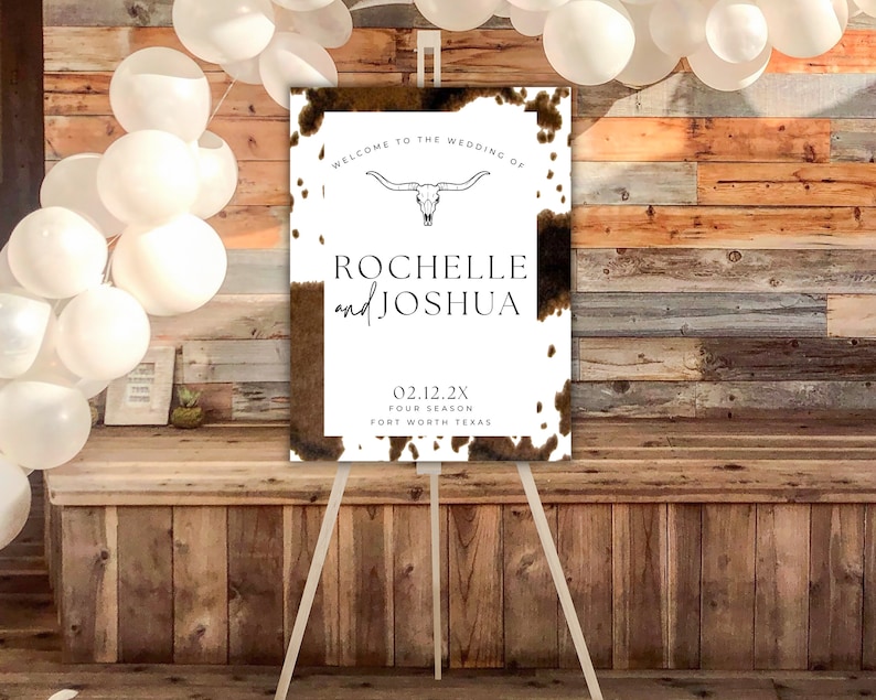 Western Wedding Welcome Sign Template Rustic Wedding Signs Cowboy ...