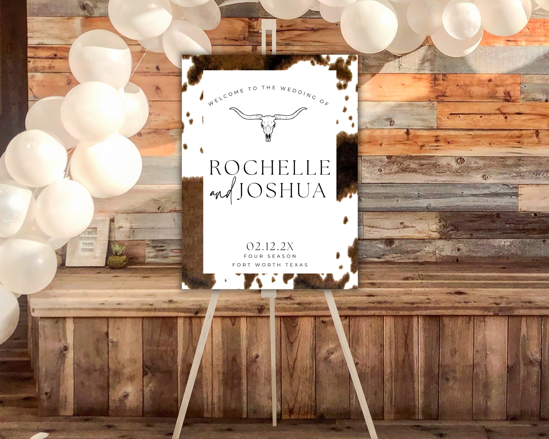 Western Wedding Welcome Sign Template Rustic Wedding Signs Cowboy ...