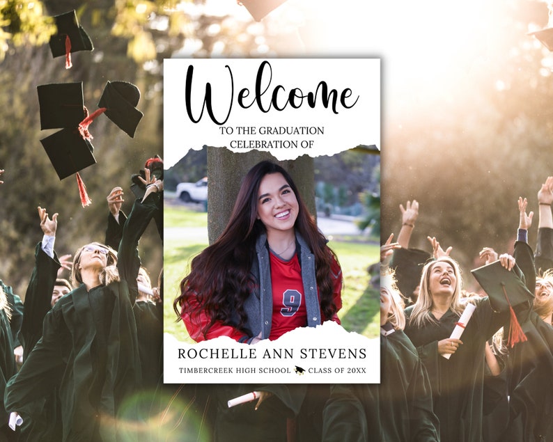 Graduation Party Sign Template Photo Graduation Poster Modern ...