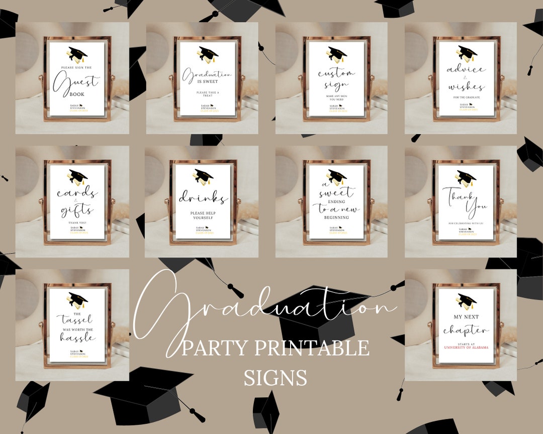 Graduation Party Signs Template Class of 2024 Signs Printable ...