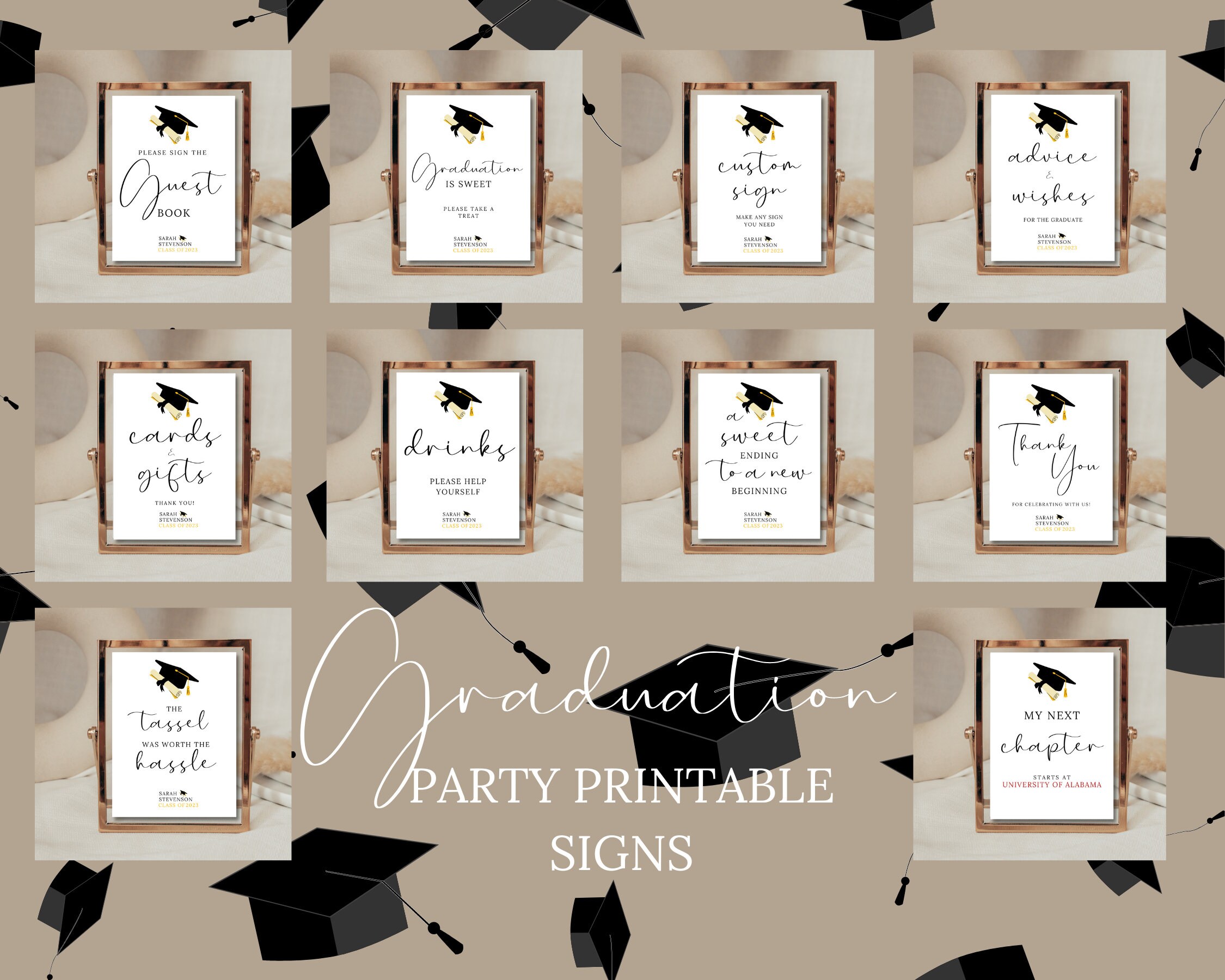 Graduation Party Signs Template Class of 2023 Signs Printable - Etsy