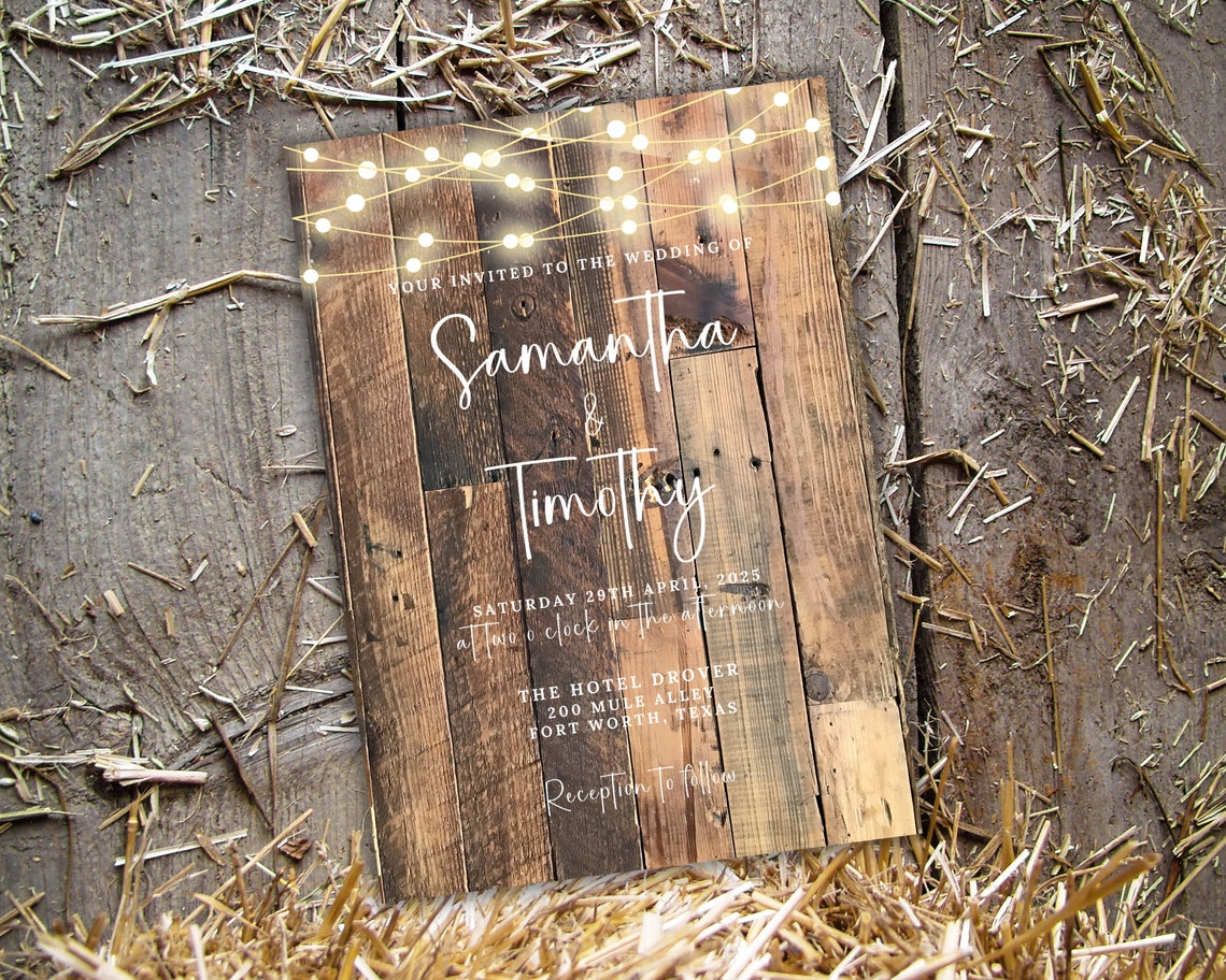 Country Western Wedding Invitation Bundle Template Includes Rsvp ...
