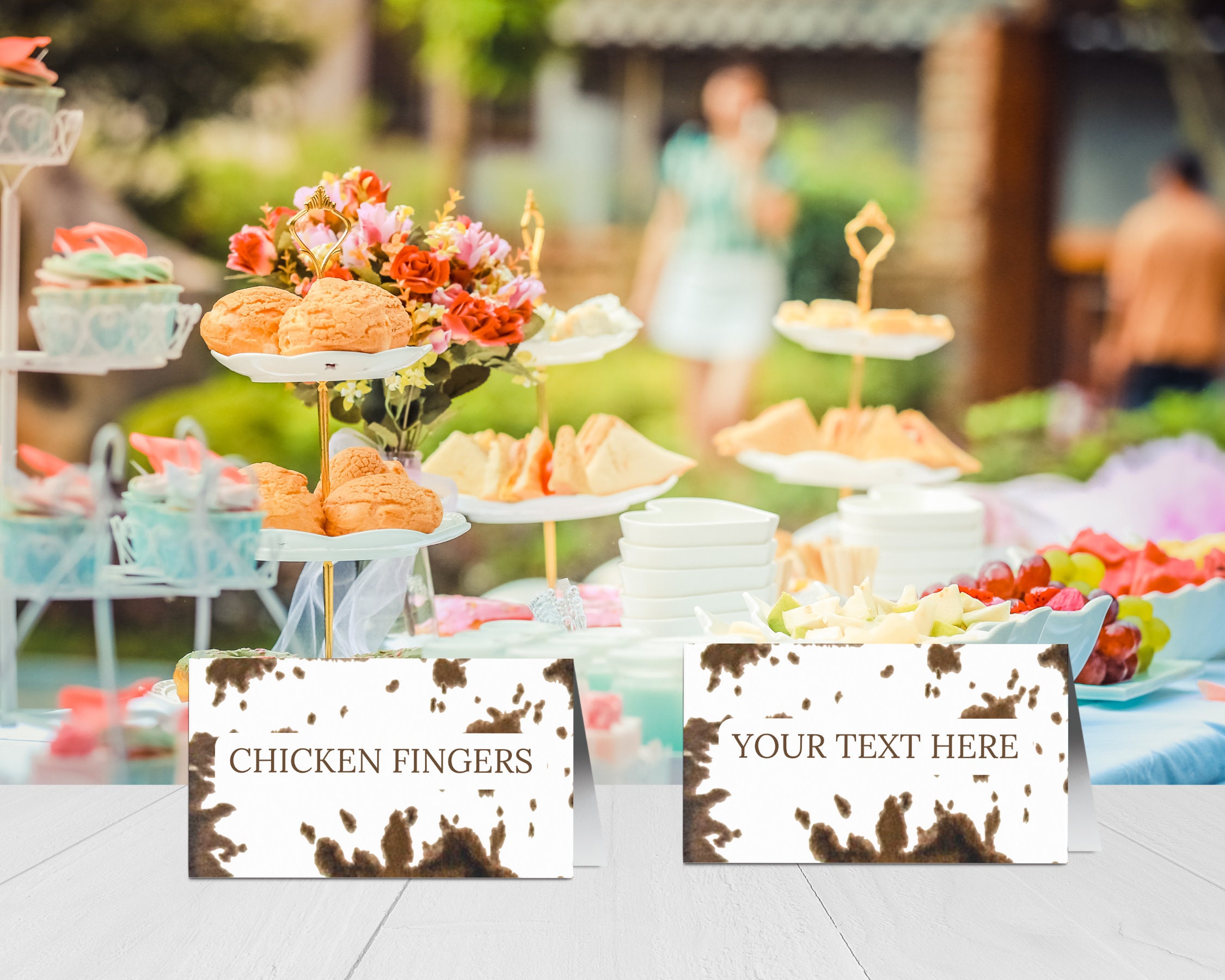 Food Label Templates Buffet Table Food Label Western Cowhide Printed ...