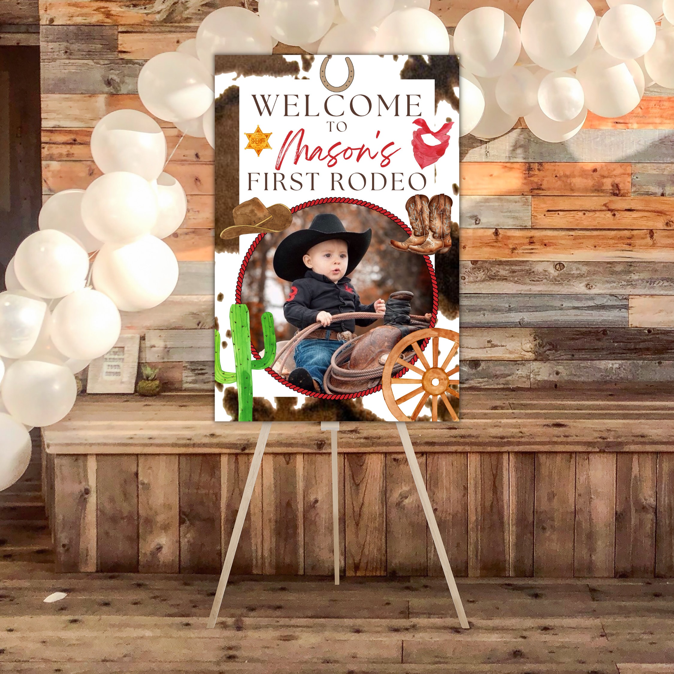 First Rodeo Welcome Sign Template Birthday Party Welcome Sign Photo ...