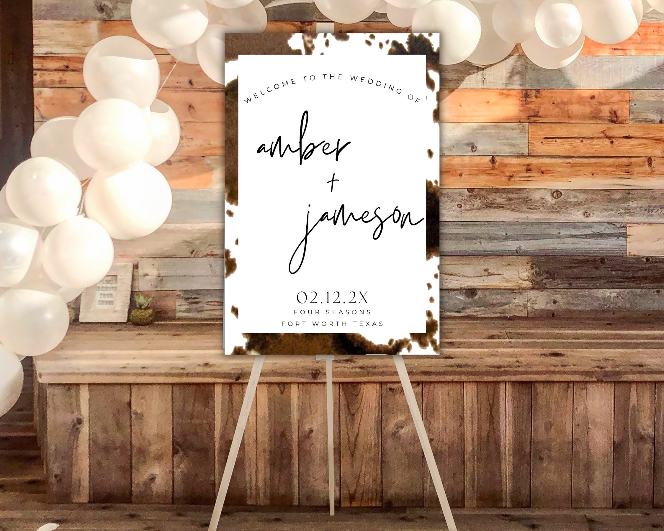 Western Wedding Welcome Sign Template Diy Cowboy Wedding Decor Western ...