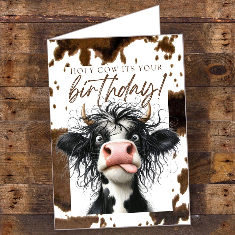 Cow Birthday Card - Etsy