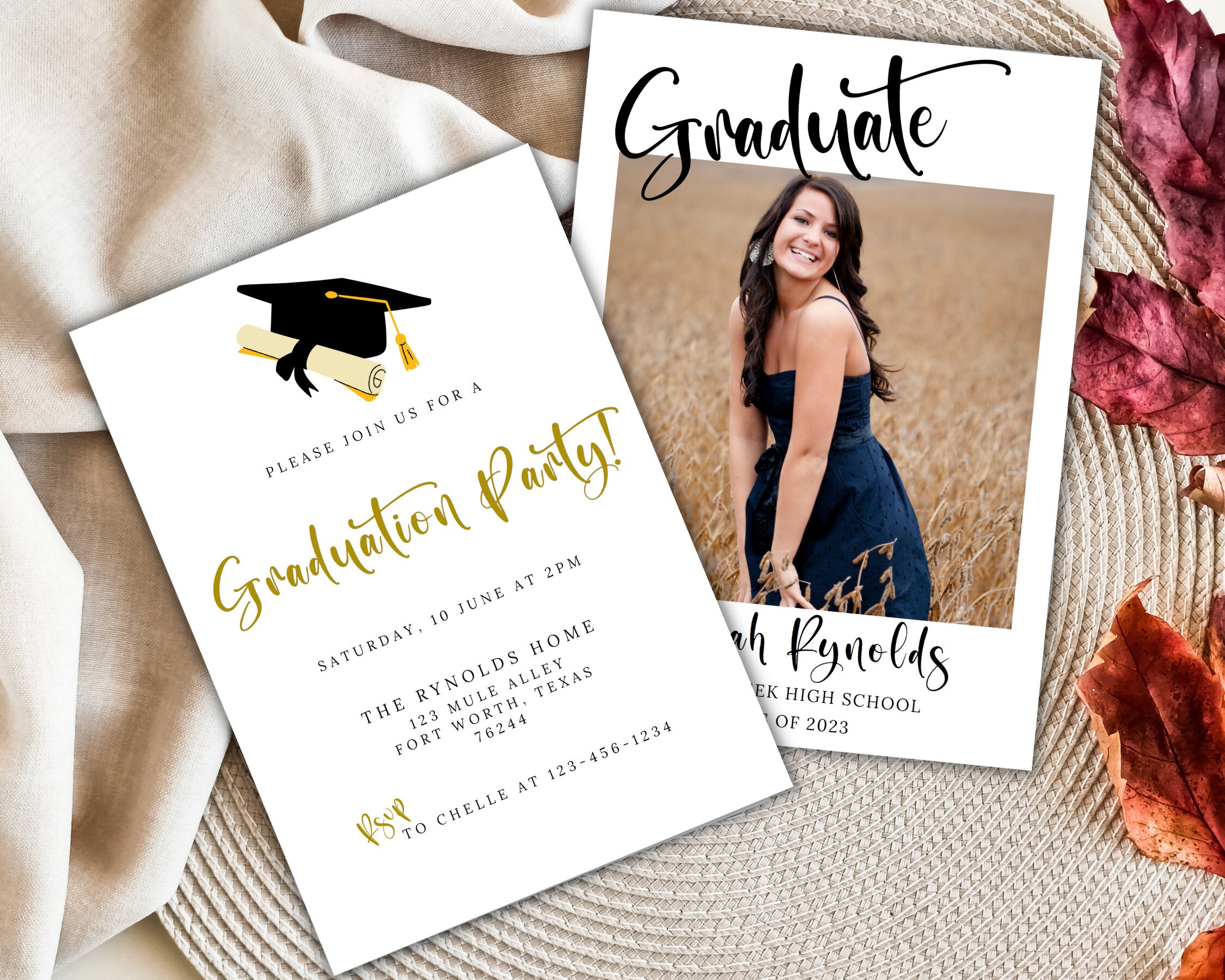 Graduation Invitation Template Photo Graduation Party Invitation High ...