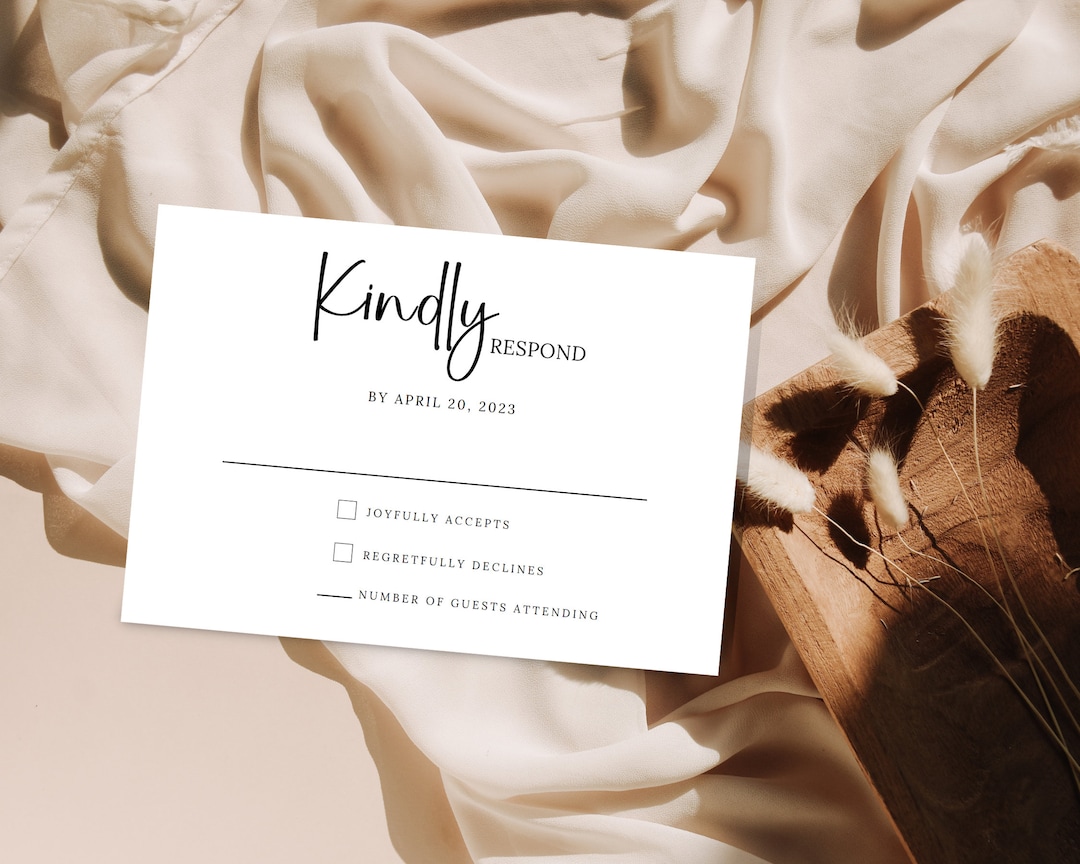 Kindly Reply Card Template Respond to Our Wedding Card Rsvp Card ...