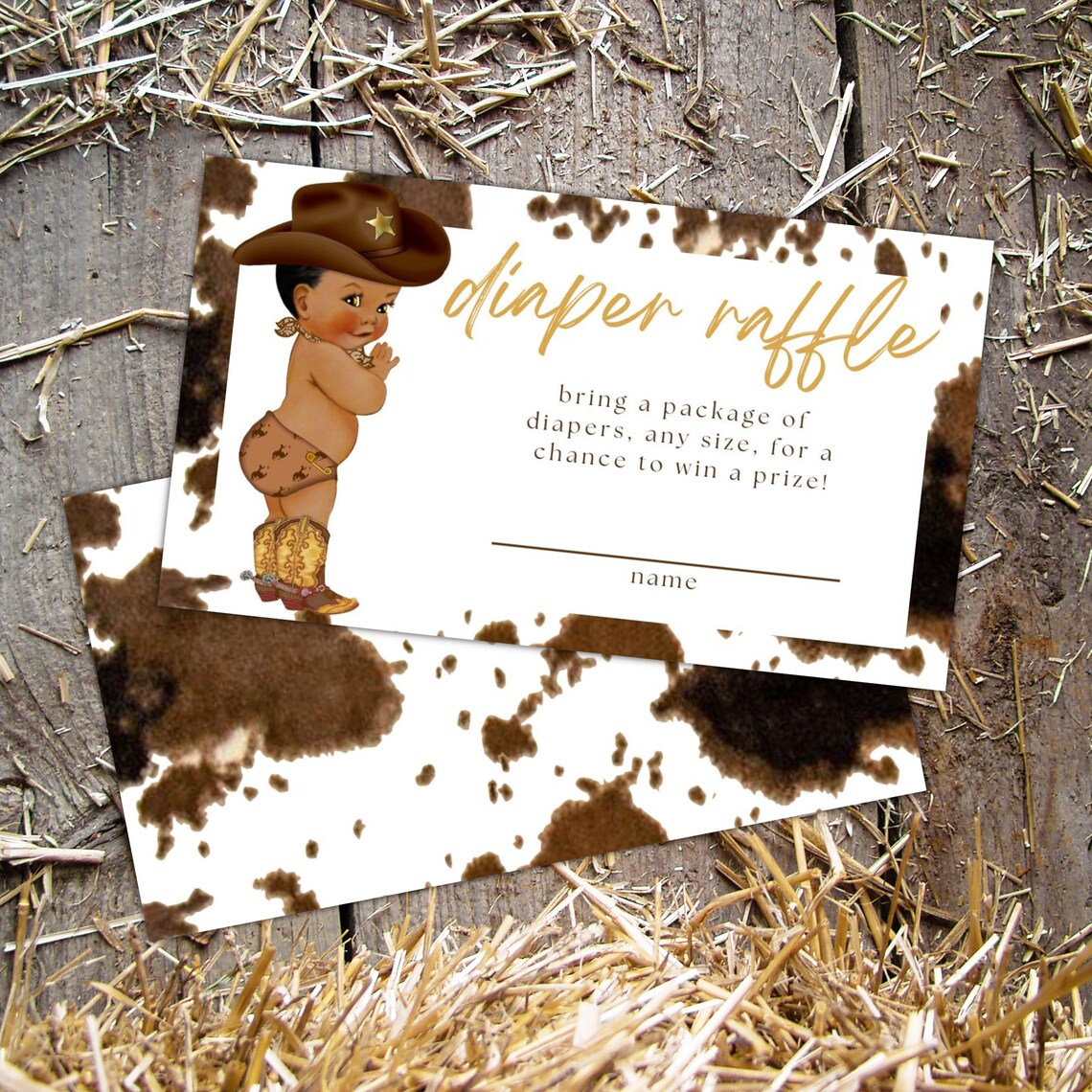 Diaper Raffle Sign Template Here Comes a Little Cowboy Baby Shower ...