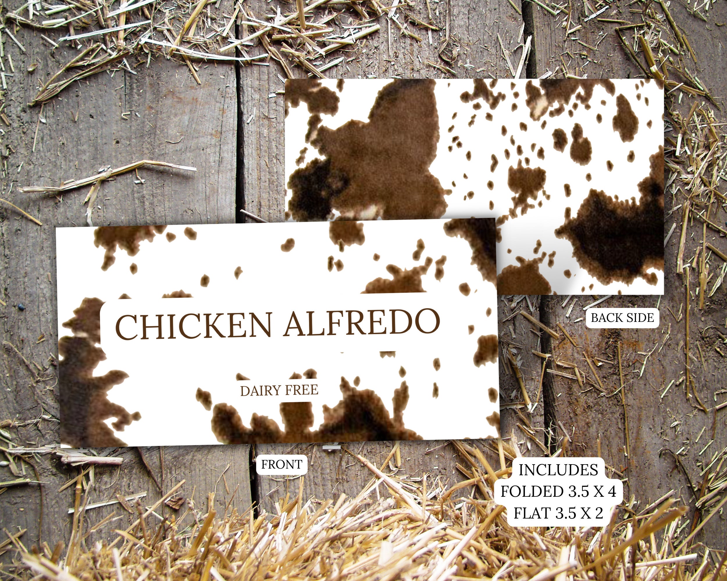 Western Buffet Card Template Wedding Food Label Cowboy Wedding Diy ...