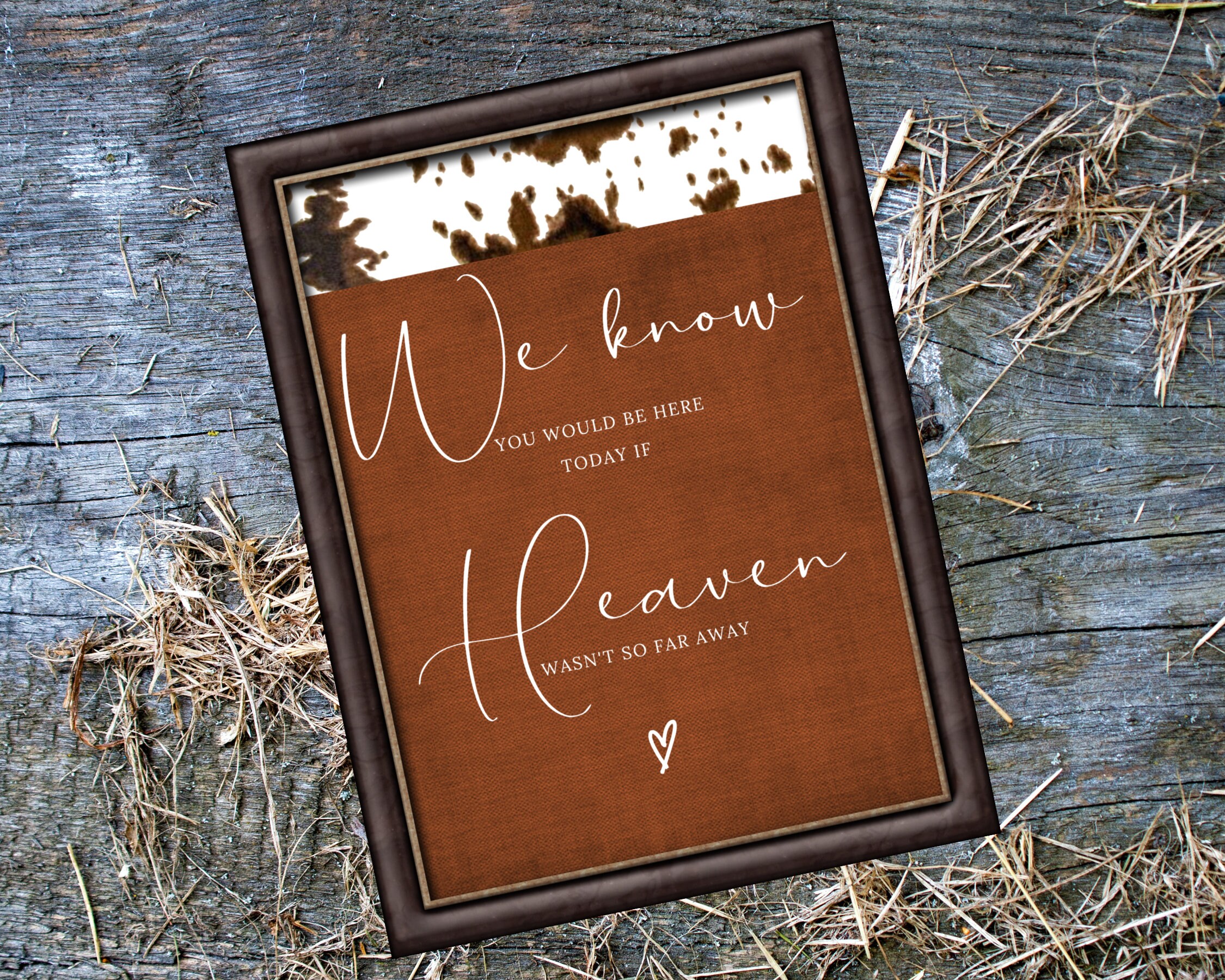 Wedding Reception Rustic Western Signs Template Wedding Cowhide Signs ...