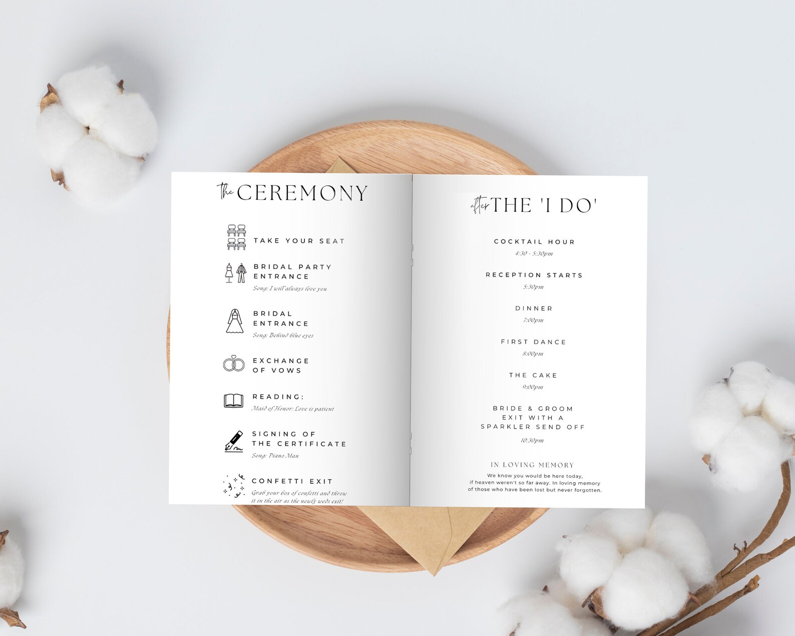 Western Wedding Church Program Template Western Wedding Stationary ...