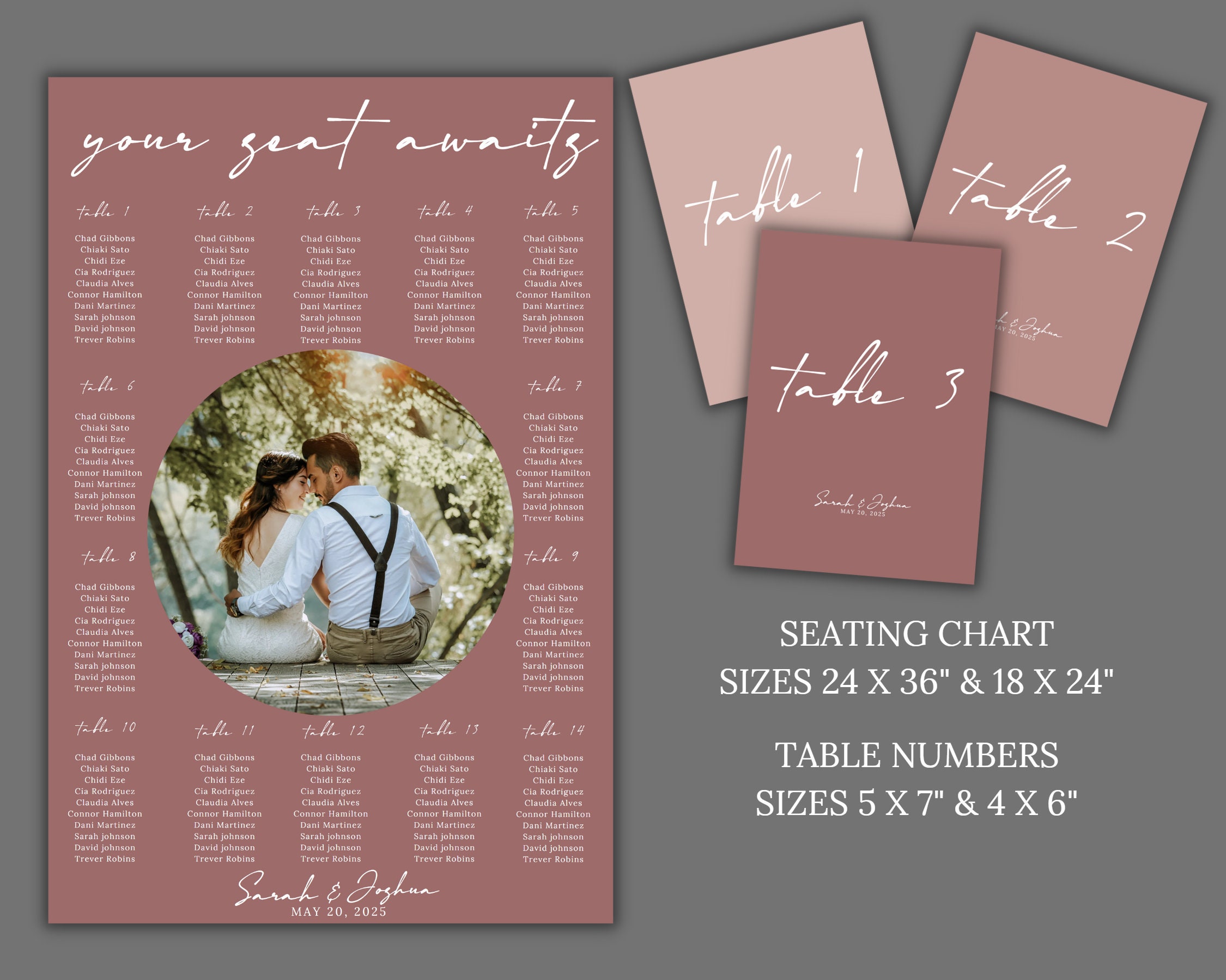 Pink Seating Assignment Sign Wedding Reception Seating Chart Poster ...