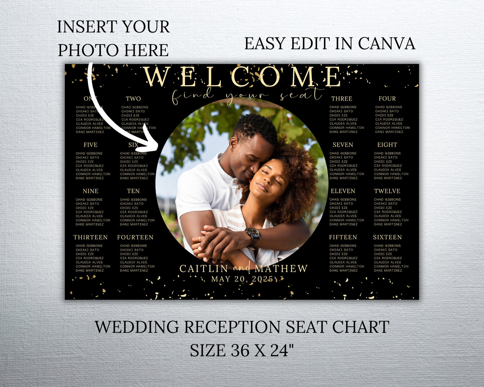 Black Wedding Reception Seat Assignment Sign Template Black - Etsy