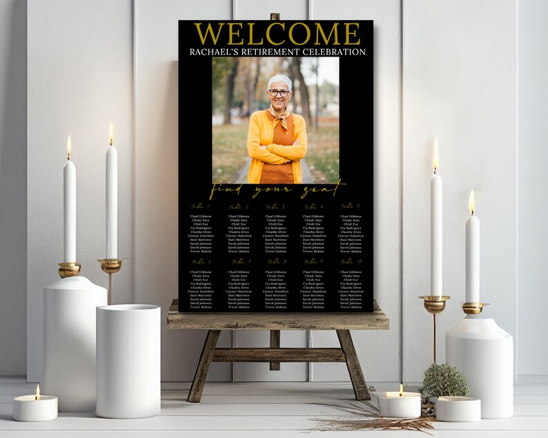 Event Seating Charts Template Retirement Seating Assignment - Etsy