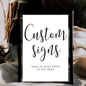 Custom Sign Template Make Your Own Sign Template Diy Signs 5x7 Table ...