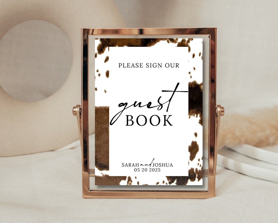 Sign the Guest Book Sign Template Western Wedding Signs Cowboy Wedding ...