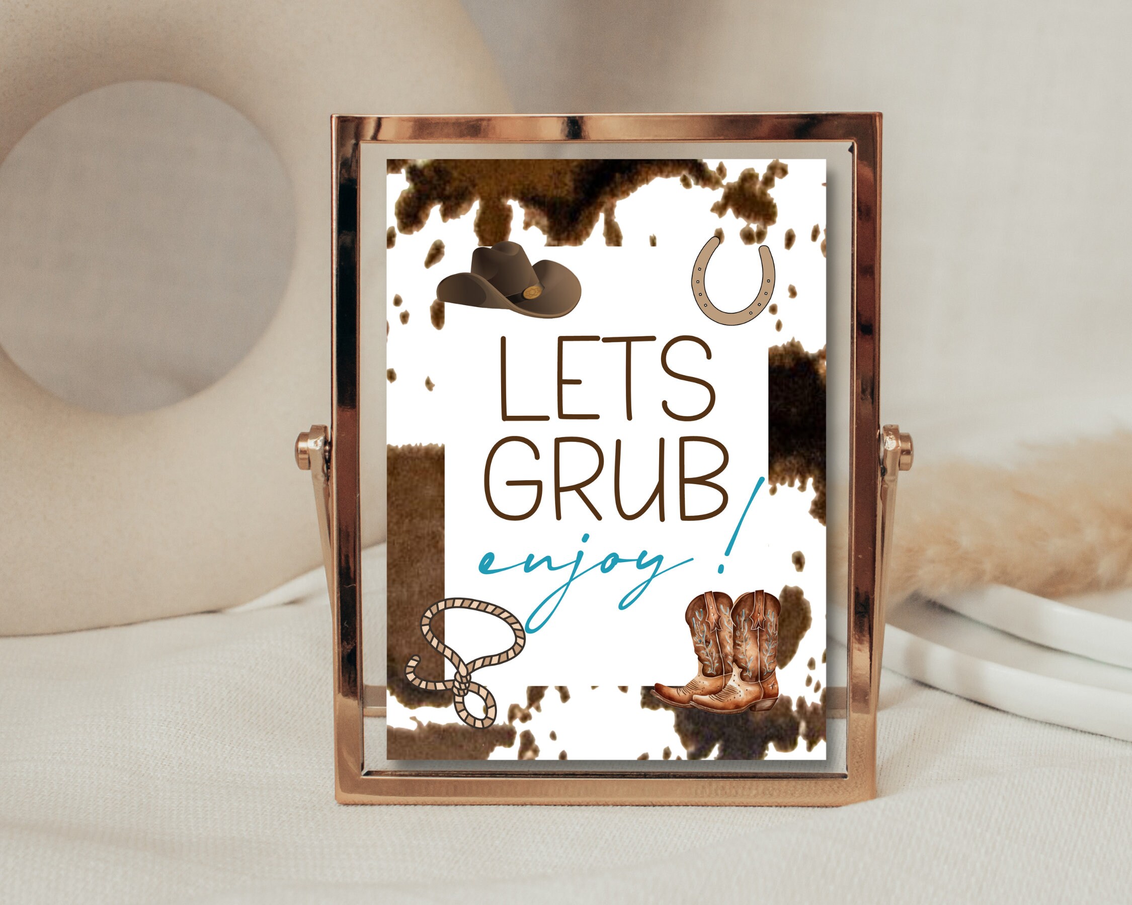 Western Birthday Party Table Signs Template Cowboy Party Signs First ...