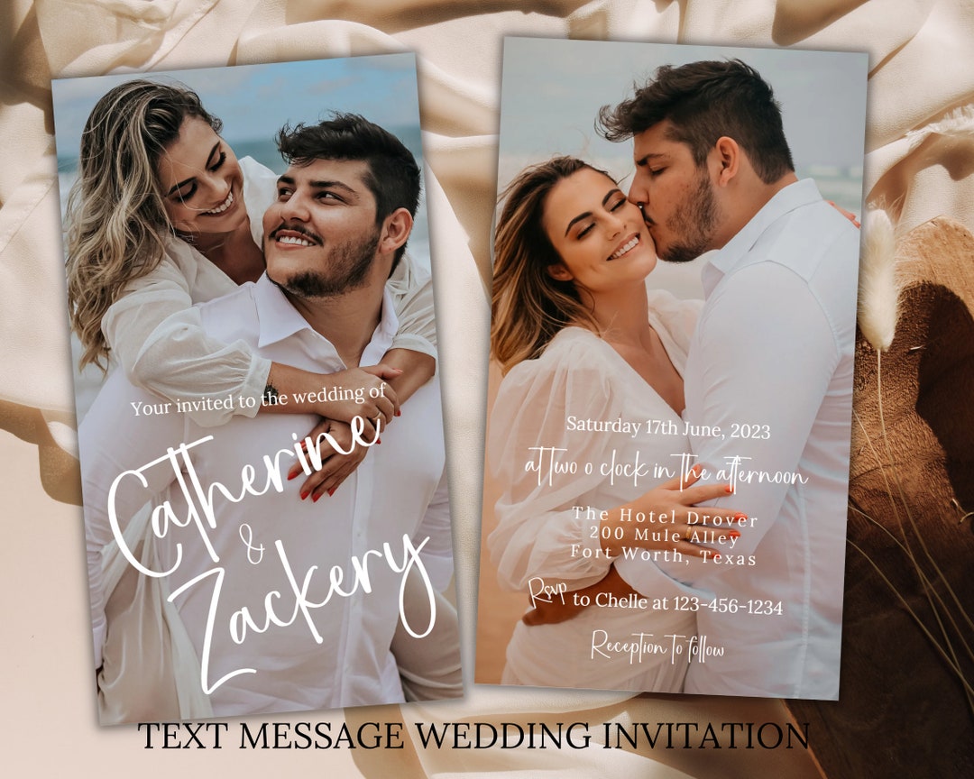 Modern Wedding Invitation Video Text Message Wedding Invitation Photo ...