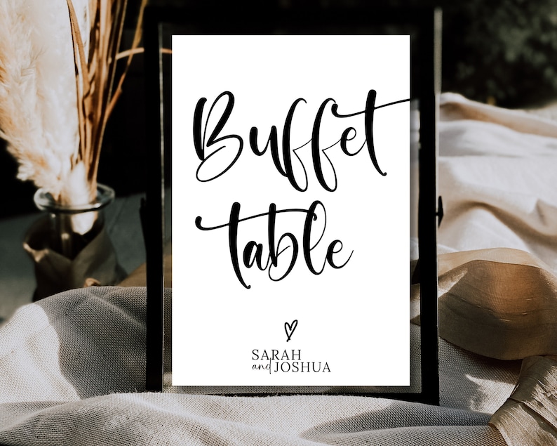 Wedding Reception Table Signs Template Buffet Sign Modern - Etsy
