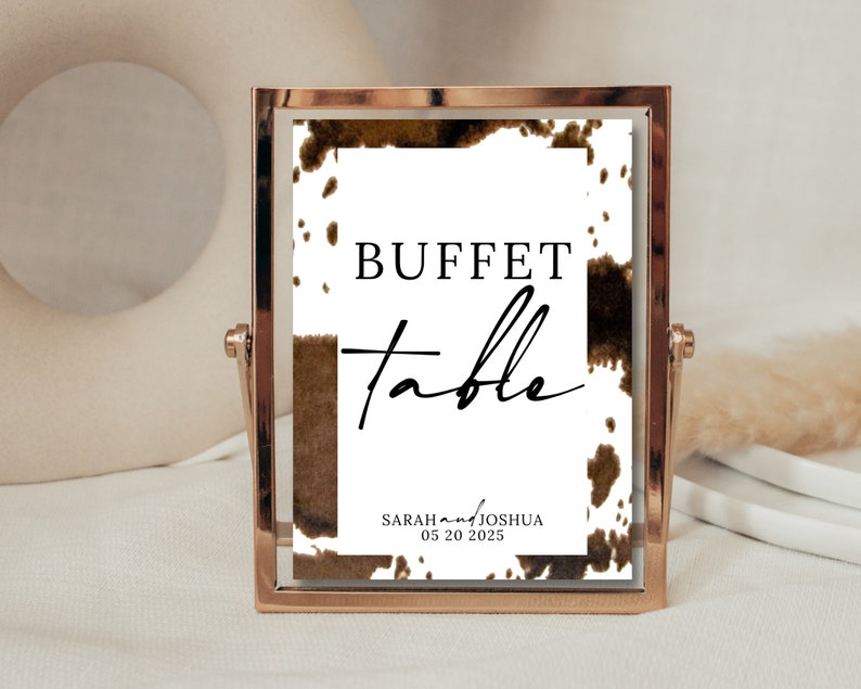Modern Western Wedding Sign Template Buffet Table Sign - Etsy