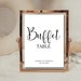 Buffet Sign Template Wedding Reception Buffet Sign Instant - Etsy