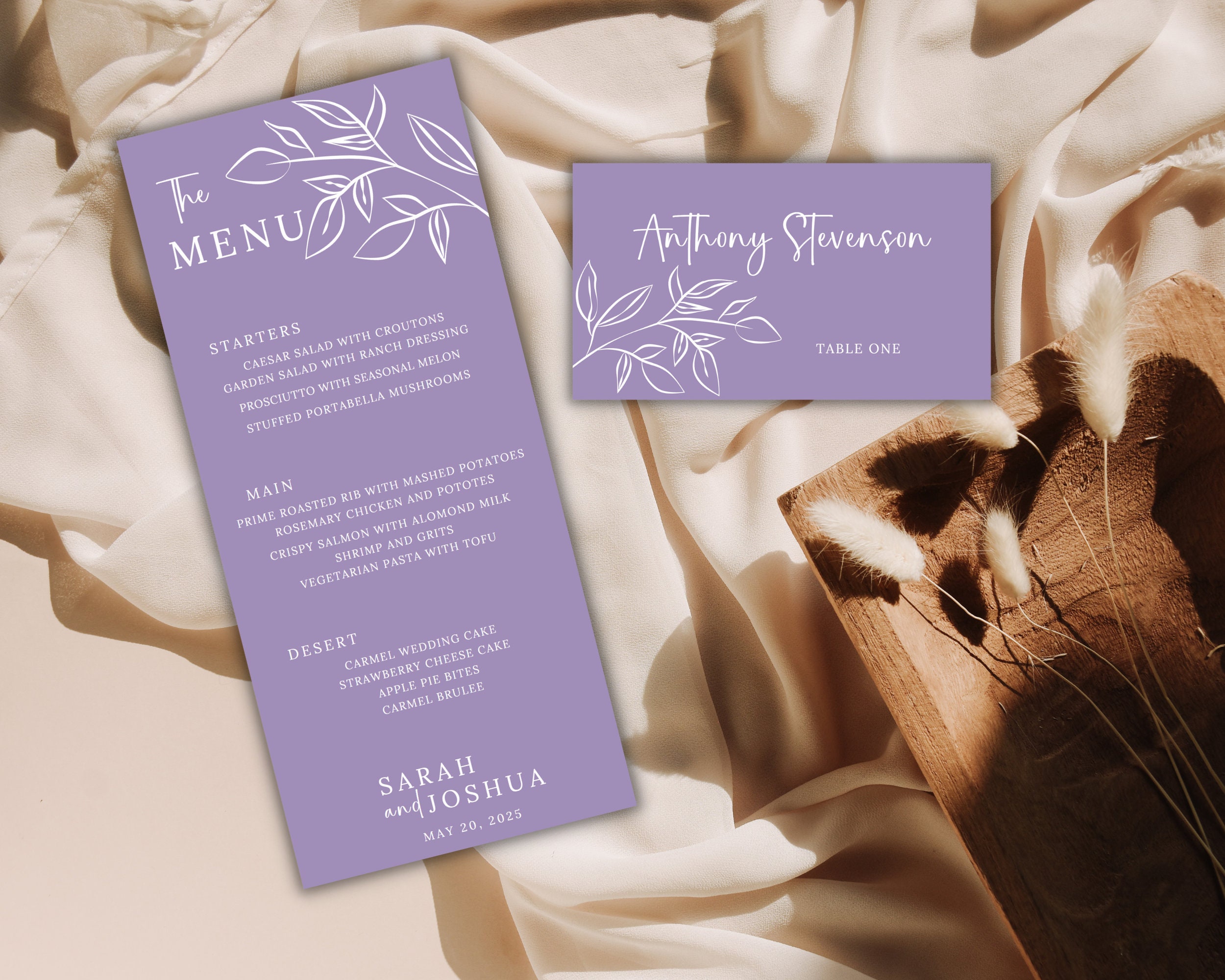 Wedding Reception Signs Template Lavender Wedding Signs Purple Wedding ...