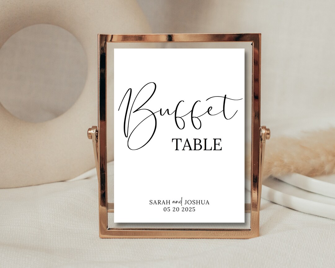 Wedding Signs Template Modern Wedding Decor Buffet Table Sign Instant ...