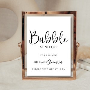 Bubble Send off Sign Template Wedding Reception Signs Bride and Groom ...