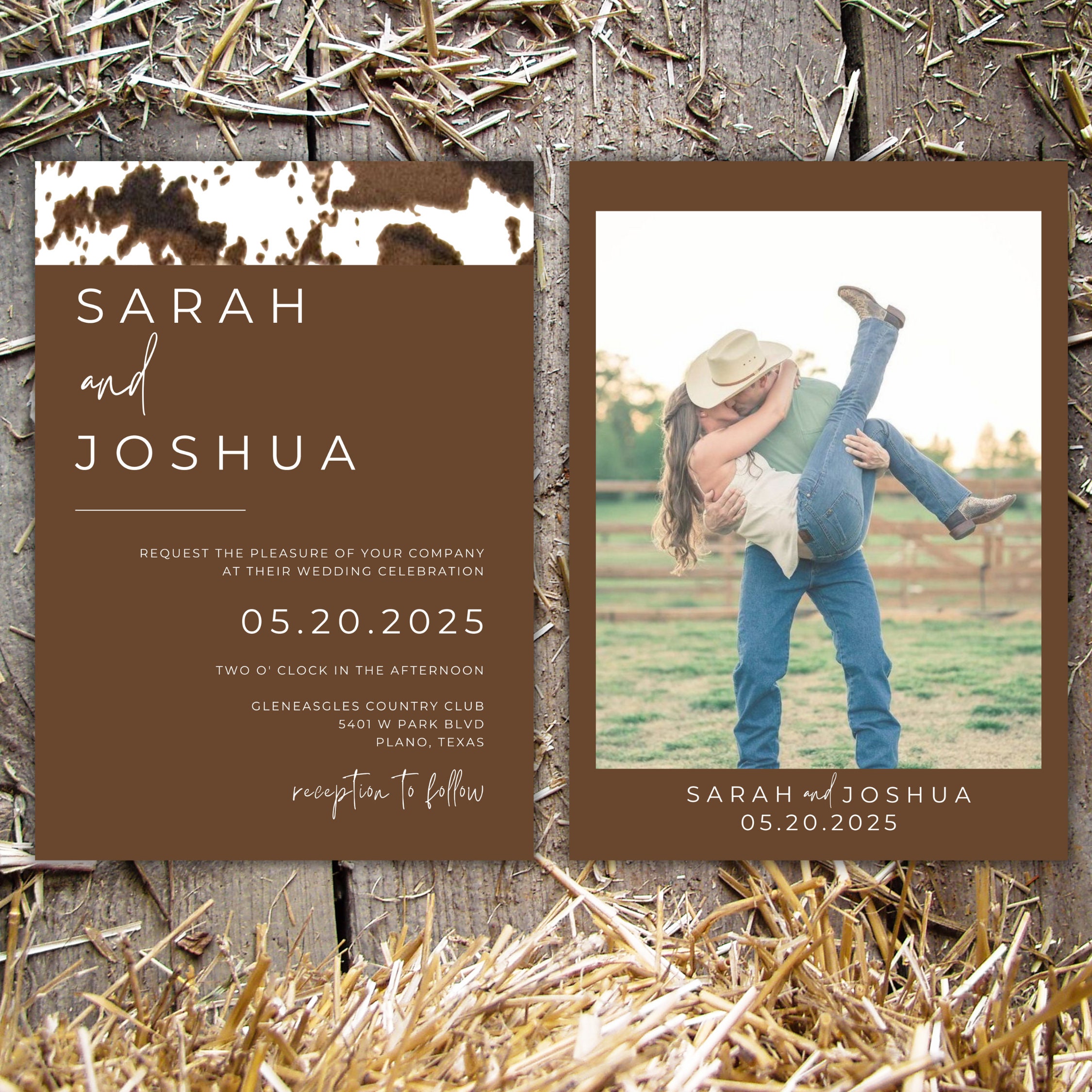 Western Wedding Invitation Template Wild West Wedding Stationery Photo ...