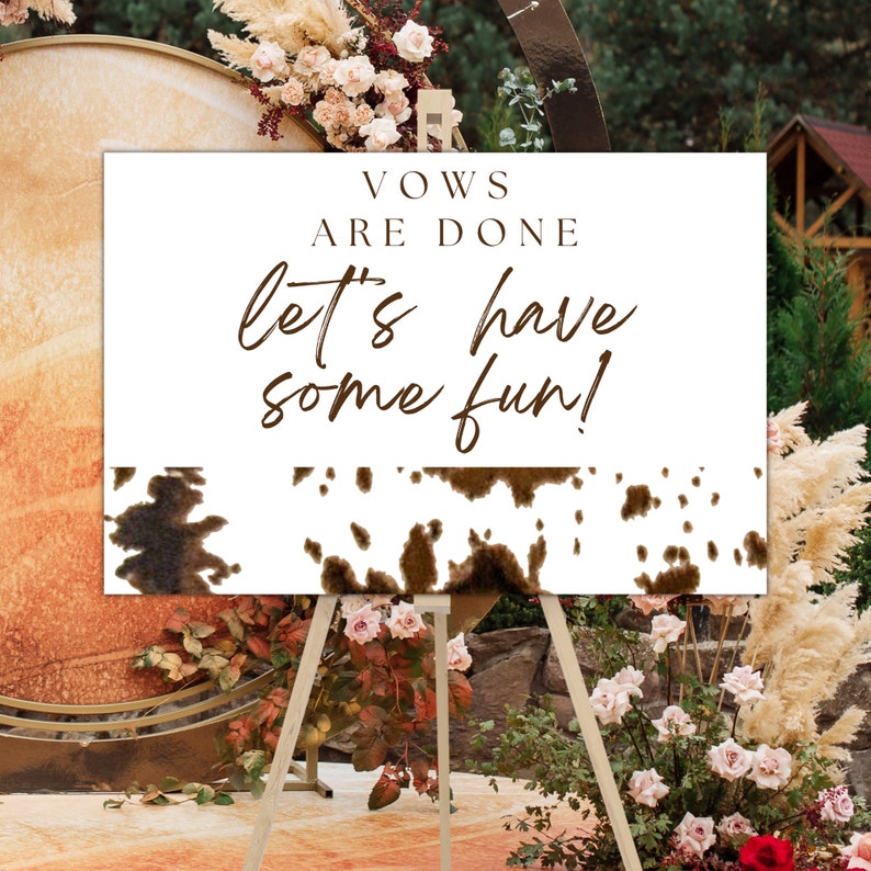 Western Wedding Sign Template Cowboy Wedding Decor Cowhide - Etsy