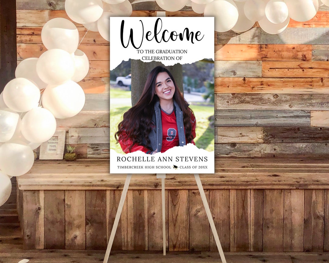 Graduation Party Sign Template Photo Graduation Poster Modern ...