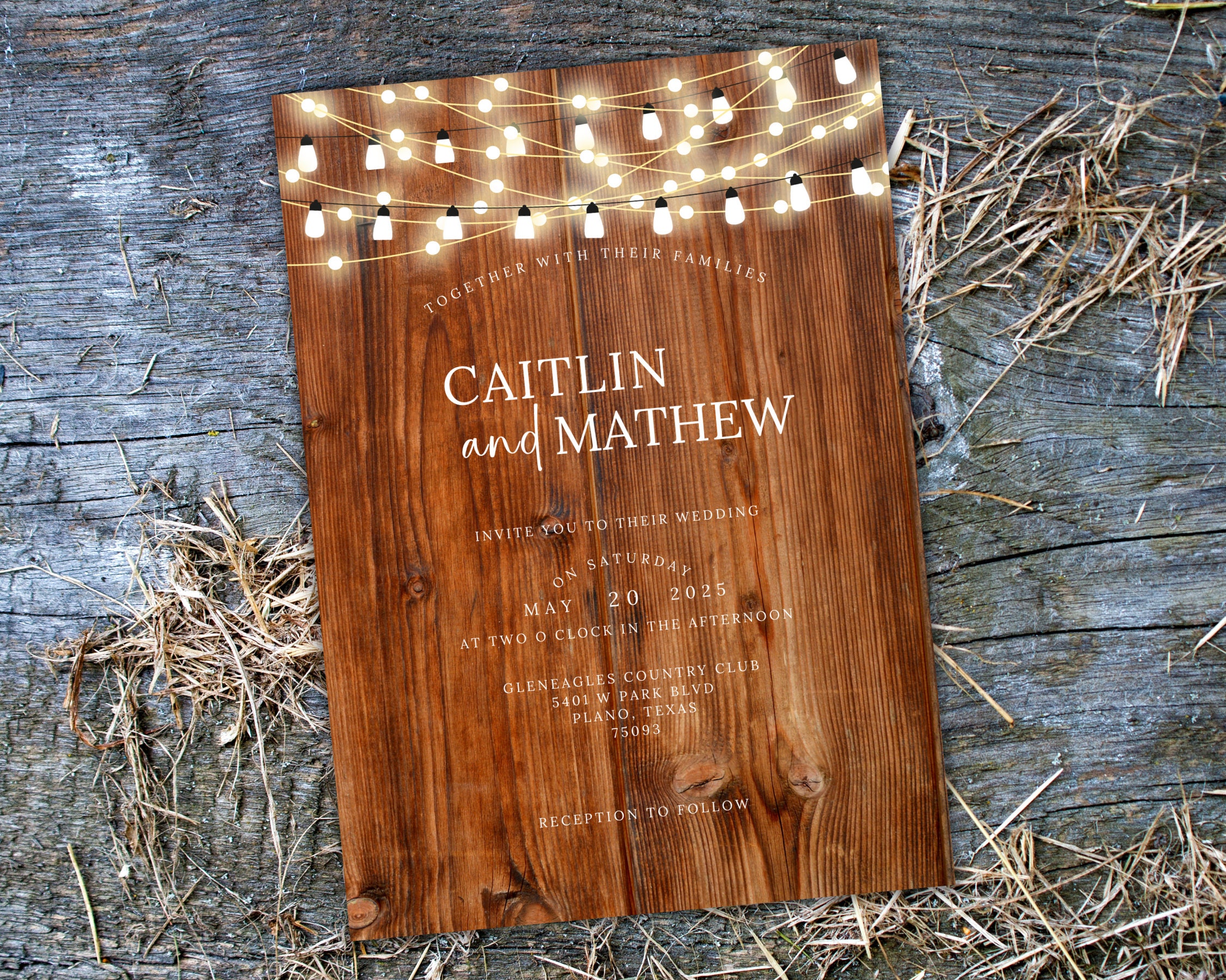 Country Western Wedding Invitation Set Template Includes Rsvp Wedding ...